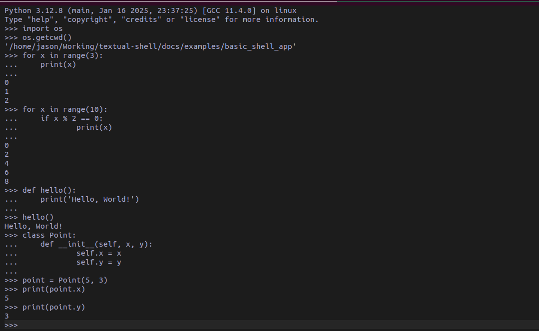 PYTHON - Textual Shell